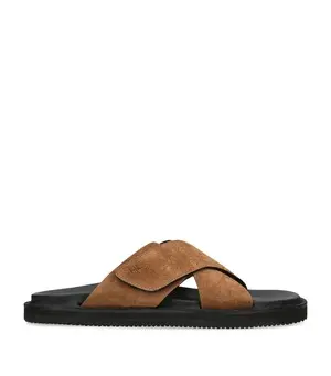 HARRYS OF LONDON Leather Promenade Cross Sandals - Brown