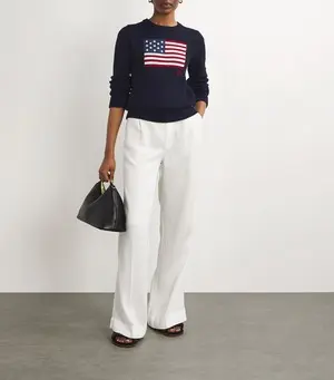 Polo Ralph Lauren Cotton American Flag Sweater - Navy
