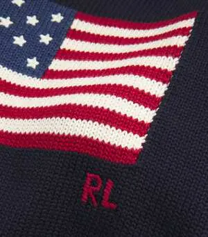 Polo Ralph Lauren Cotton American Flag Sweater - Navy