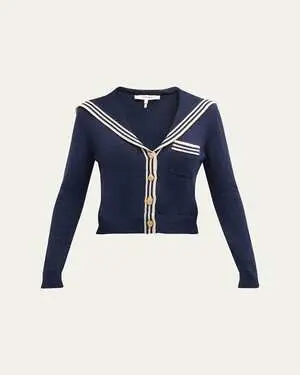 FRAME FRAME Knit Sailor Cardigan - Navy Multi
