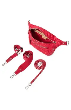 Mz Wallace Small Crosby Quilted Nylon Convertible Bag - Apple