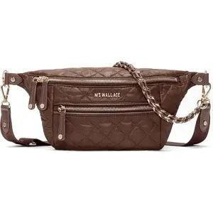 Mz Wallace MZ Wallace Small Crosby Quilted Nylon Convertible Bag Walnut