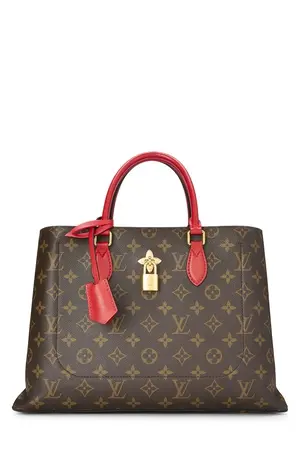 LOUIS VUITTON Monogram Canvas Flower Tote - Red