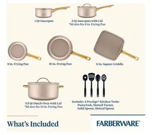 FARBERWARE Radiant 12- Piece Nonstick Cookware T With Tools