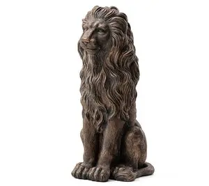 GLITZHOME 27.75' Mgo Sitting Lion Lawn Garden S Tatue Xl - One-color