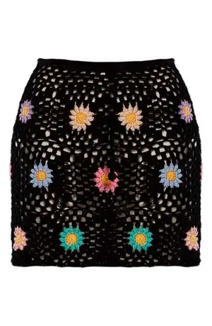 CAPITTANA Vivi Granny Square Crochet Cover-up Miniskirt