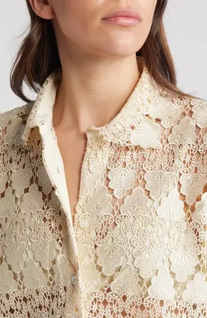 FRAME Lace Button-up Shirt