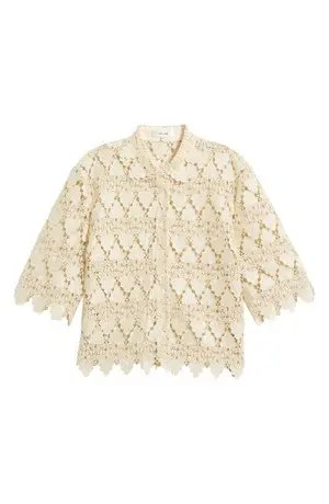 FRAME Lace Button-up Shirt