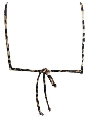 GANNI Leopard Print Bikini Top