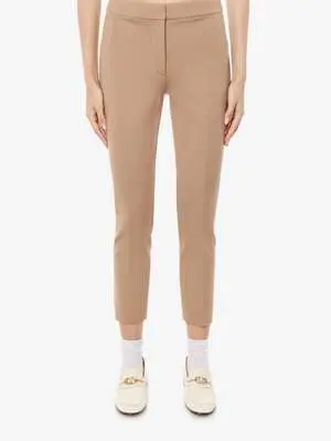 Max Mara Viscose Blend Straight Leg Trouser - Beige