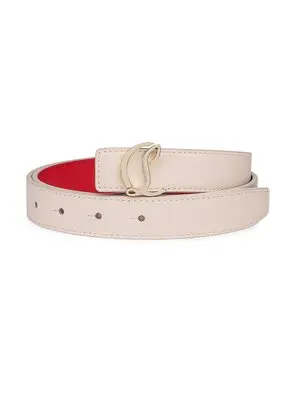 CHRISTIAN LOUBOUTIN Cl Logo Leather Belt Beige