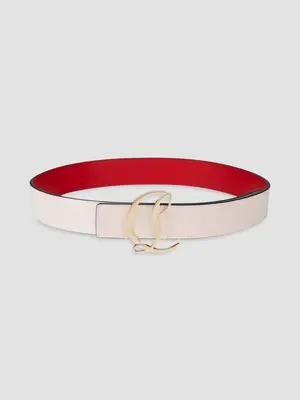 CHRISTIAN LOUBOUTIN Cl Logo Leather Belt - Leche