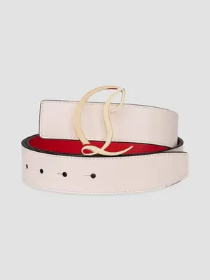 CHRISTIAN LOUBOUTIN Cl Logo Leather Belt - Leche