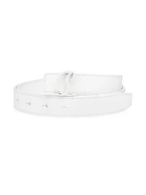 CHRISTIAN LOUBOUTIN Cl Logo Leather Belt White