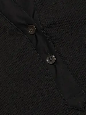 Veronica Beard Kearney Cotton Polo T-shirt - Black