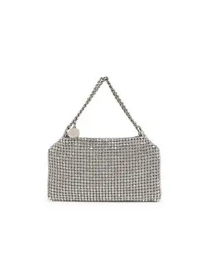 Stella McCartney Stella McCartney Crystal Mesh Soft Clutch - Silver
