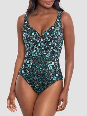 Miraclesuit Bijoux Criss-cross Escape One-piece Swimsuit - Black Multi