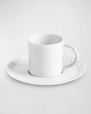 L'Objet Neptune Espresso Cup And Saucer Set - White