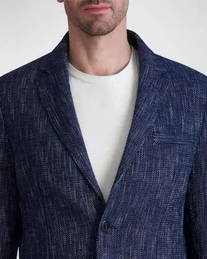 Karl Lagerfeld Paris Apos;s Melange Cotton Blazer - Navy