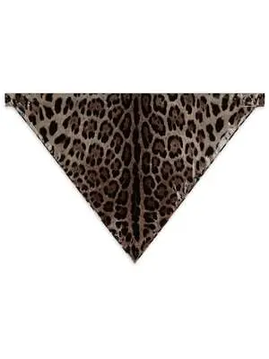 Dolce & Gabbana Leopard-print Triangle Veil - Brown