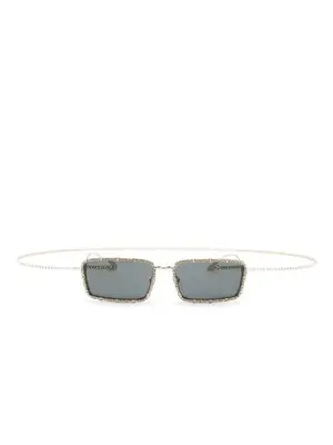 Gucci Rectangle-frame Sunglasses - Gold