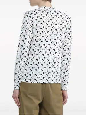 MARINE SERRE Moon-print Long-sleeve T-shirt - White