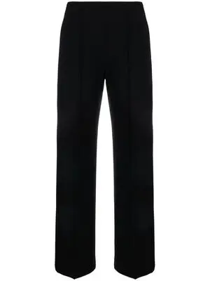 Max Mara Cropped Pintuck-detail Trousers - Black