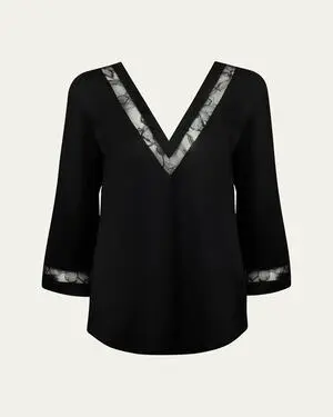 Lise Charmel Adorable En Sexy Lace-inset Pajama Top - No/noir