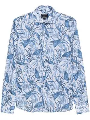 ORIAN Leaf-print Cotton Shirt