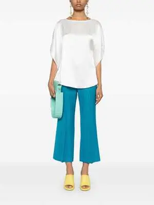 GIANLUCA CAPANNOLO Boat-neck Satin Blouse - White