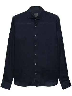 ORIAN Long-sleeve Linen Shirt - Blue
