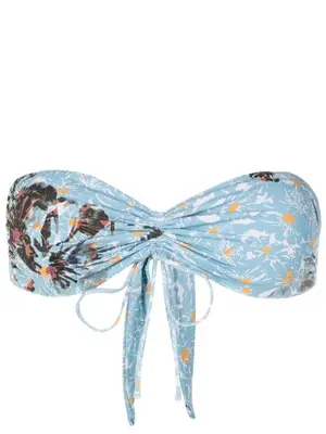 CLUBE BOSSA Percy Floral-print Bikini Top - Blue