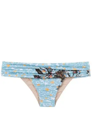 CLUBE BOSSA Percy Floral-print Bikini Bottom - Blue