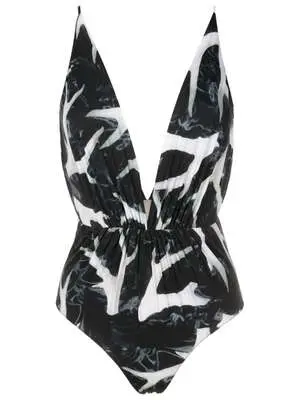 CLUBE BOSSA Calvert Plunging Swimsuit - Black