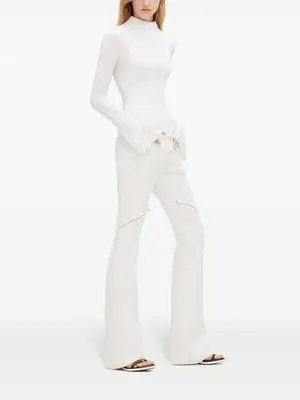 COURREGES Ellipse Zipped Twill Trousers - White