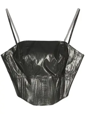 Peserico Lamé Corset Crop Top