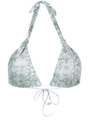 CLUBE BOSSA Graphic-print Bikini Top - Blue