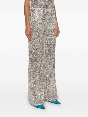 ROTATE BY BIRGER CHRISTENSEN Net Sequin Trousers - Neutrals