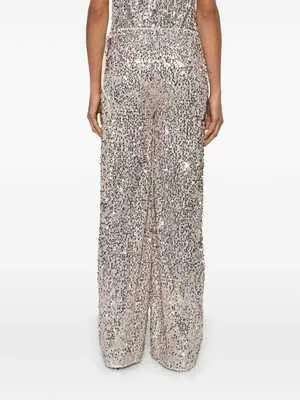 ROTATE BY BIRGER CHRISTENSEN Net Sequin Trousers - Neutrals