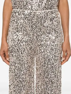 ROTATE BY BIRGER CHRISTENSEN Net Sequin Trousers - Neutrals