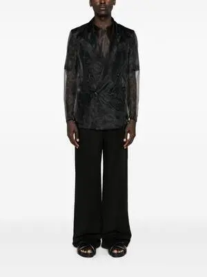 Patrizia Pepe Sheer Double-breasted Blazer