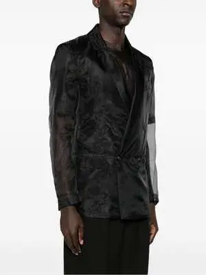 Patrizia Pepe Sheer Double-breasted Blazer