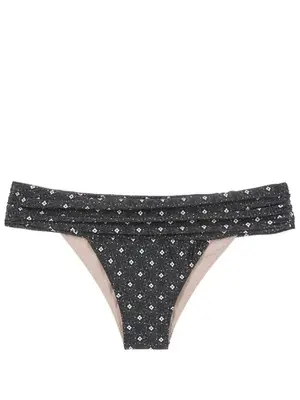 CLUBE BOSSA Percy Graphic-print Bikini Bottom - Black