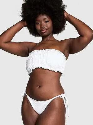 Pink By Frankies Bikinis Bridgette Eyelet Bikini Bottom - White,ivory