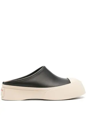 Marni Mary Jane Leather Mules - Black