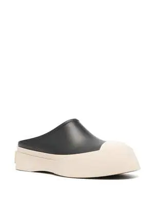 Marni Mary Jane Leather Mules - Black