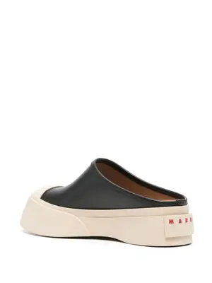 Marni Mary Jane Leather Mules - Black