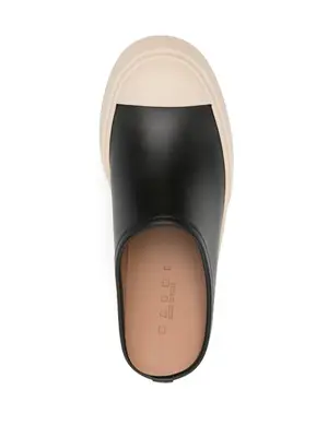 Marni Mary Jane Leather Mules - Black