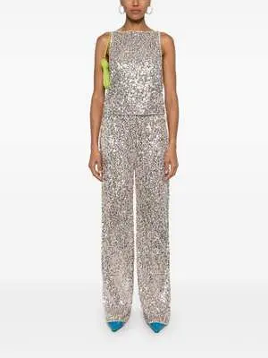 ROTATE BY BIRGER CHRISTENSEN Sequinned Mesh Tank Top