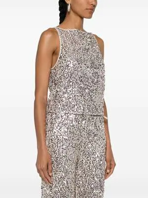 ROTATE BY BIRGER CHRISTENSEN Sequinned Mesh Tank Top